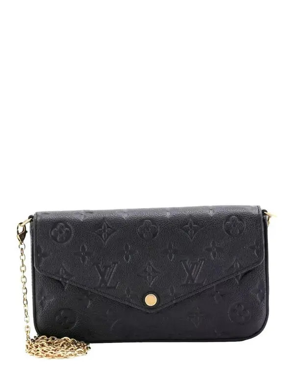 LOUIS VUITTON Felicie Pochette Monogram Empreinte Leather - Black