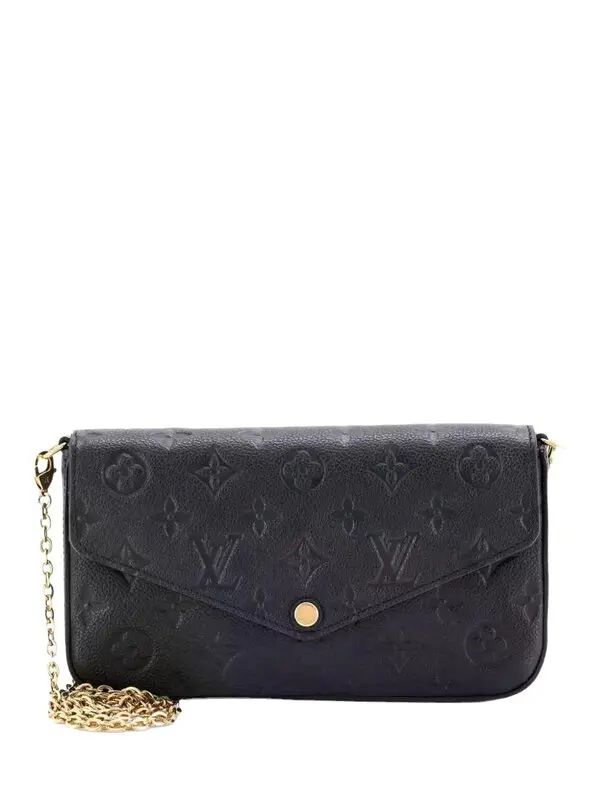 LOUIS VUITTON Felicie Pochette Monogram Empreinte Leather - Black