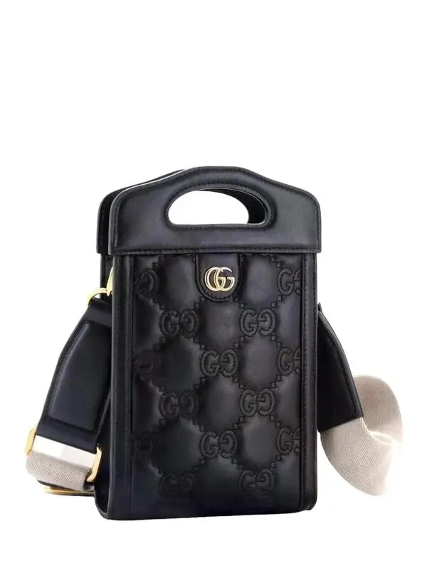 Gucci Gg Matelasse Leather Mini Crossbody Bag - Black