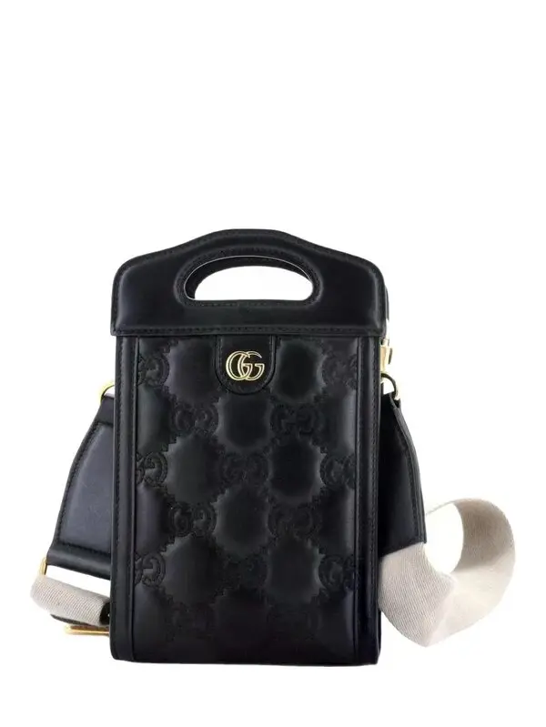 Gucci Gg Matelasse Leather Mini Crossbody Bag - Black