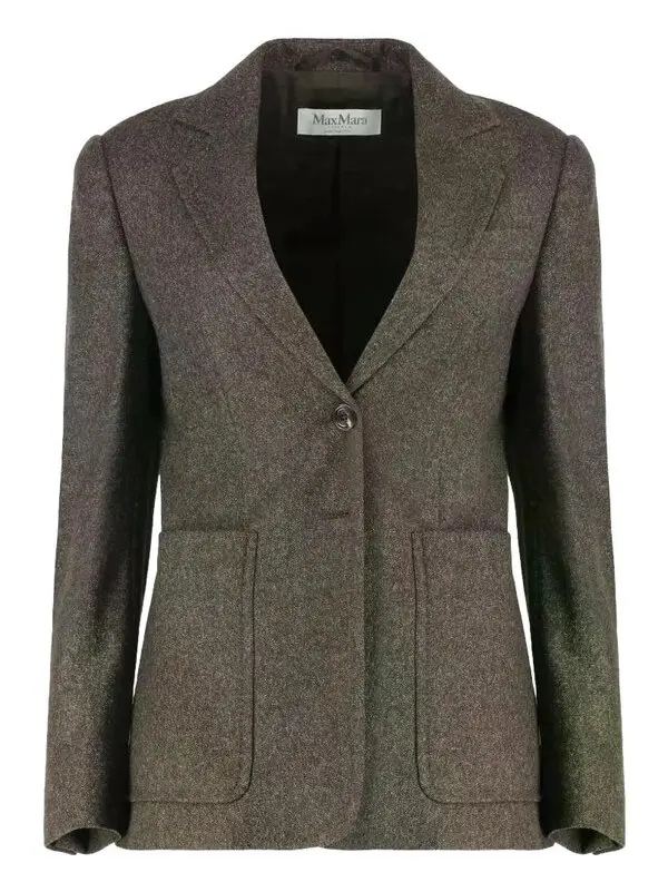 Max Mara Patch-pocket Tweed Jacket - Brown