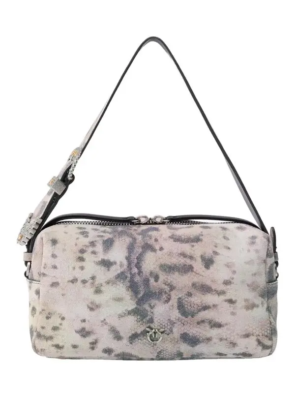 Pinko Leopard-print Silver Shoulder Bag - Neutrals