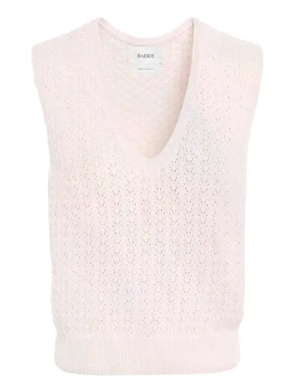 BARRIE Cashmere Lace Vest - Pink