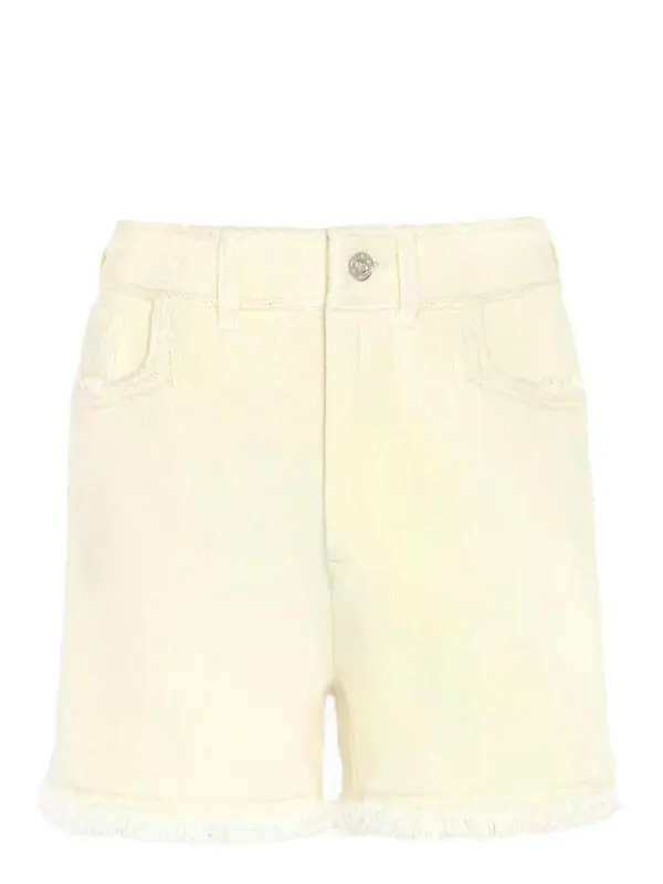 BARRIE Fringed Denim Shorts - Yellow