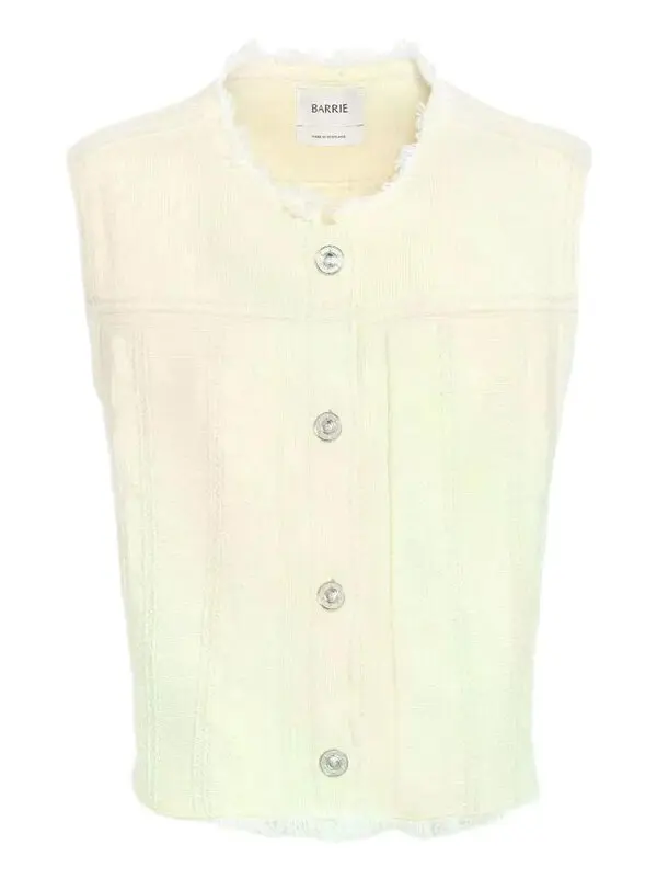 BARRIE Denim Fringed Waistcoat - Yellow