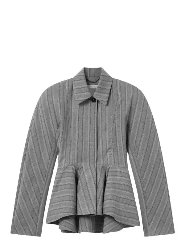 Stella McCartney Striped Peplum Jacket - Grey
