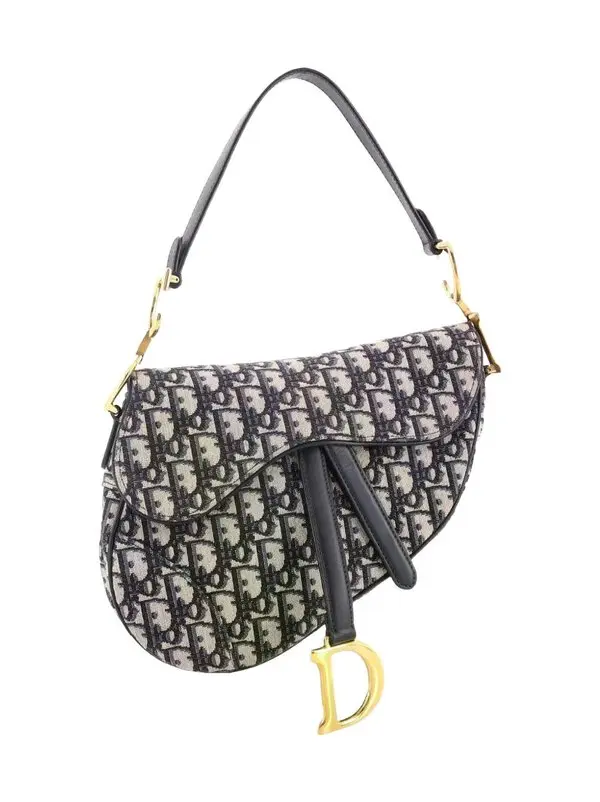 Dior Saddle Handbag Oblique Canvas Medium - Blue