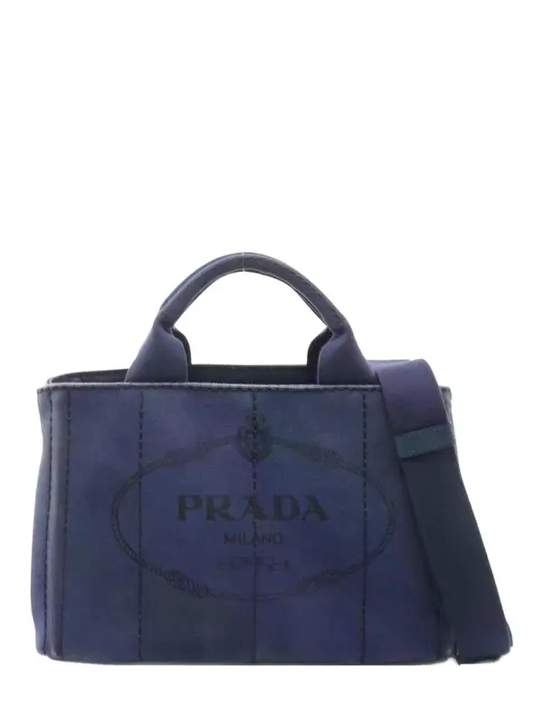Prada 2000s Canapa Tote Bag - Blue