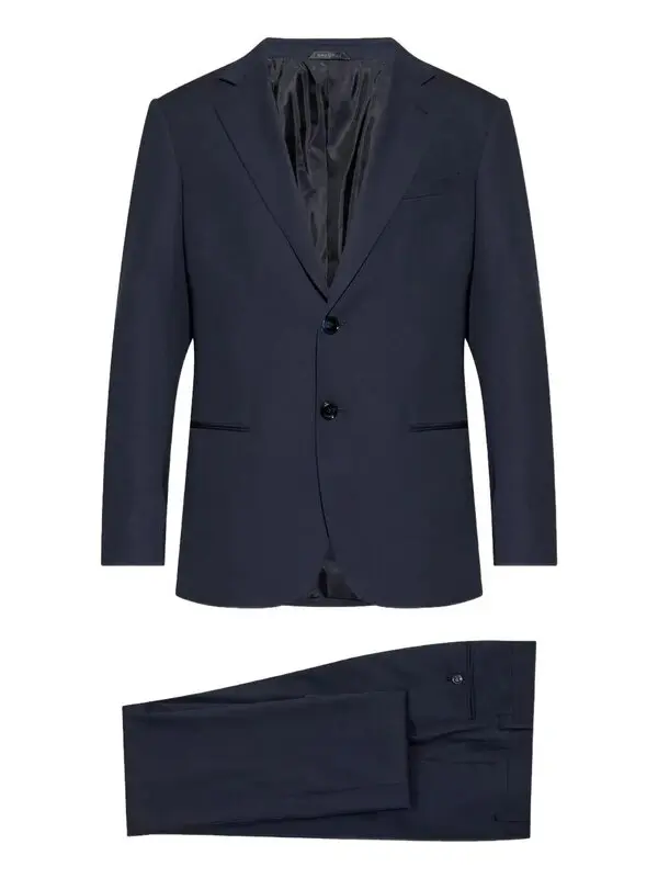 Giorgio Armani Single-breasted Suit In Wool And Cashmere Blend - Blue
