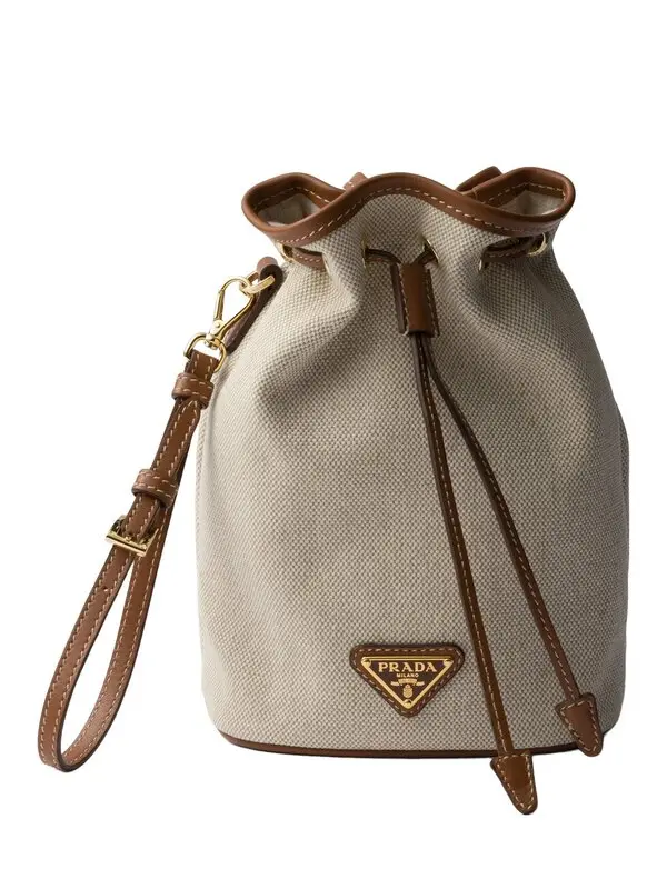 Prada Canvas And Leather Pouch - Neutral