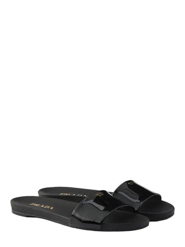 Prada Patent Leather Slides - Black
