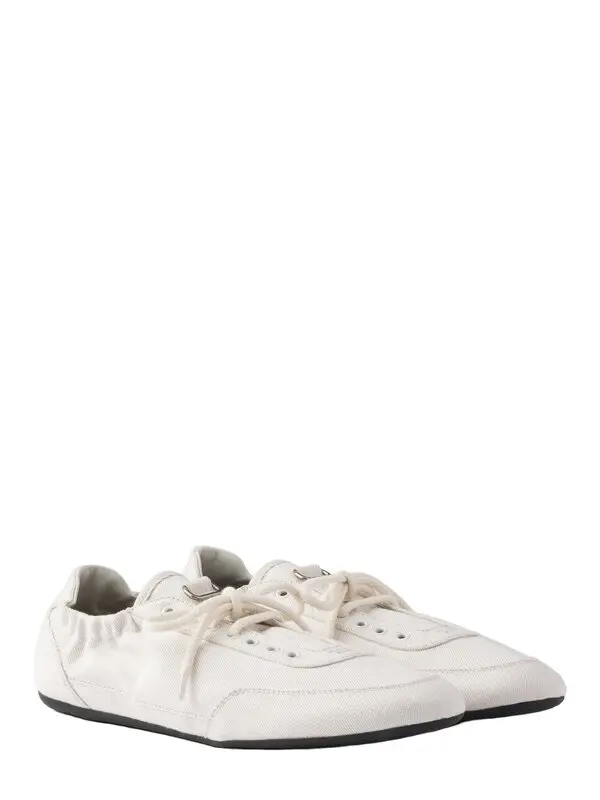 Prada Collapse Denim Sneakers - White