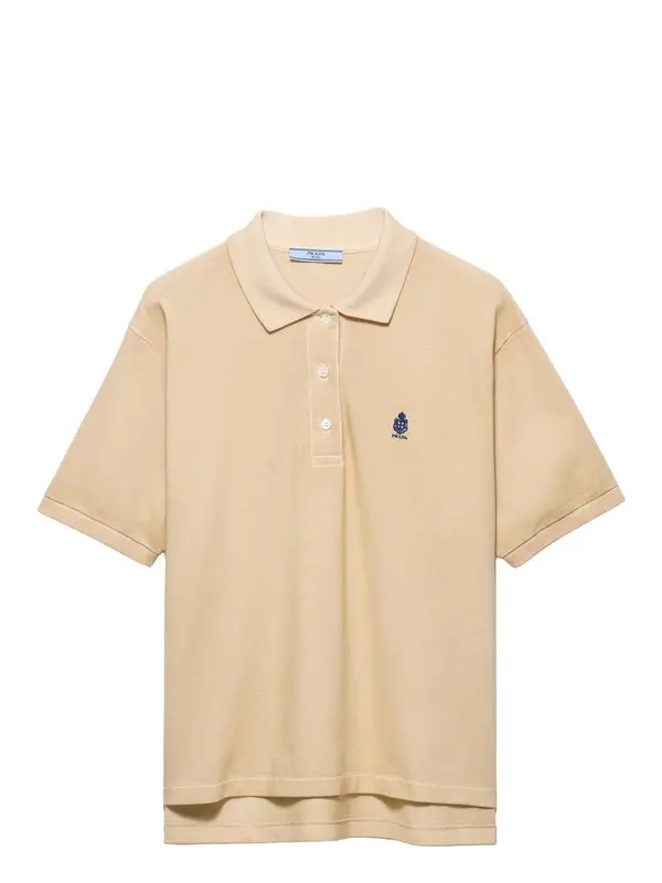 Prada Piqué Polo Shirt - Neutral