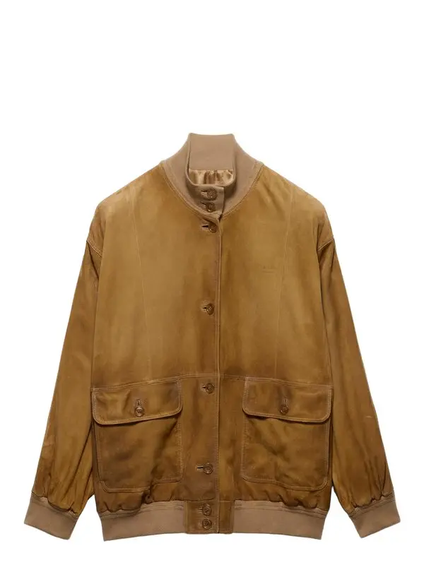 Prada Suede Jacket - Neutral