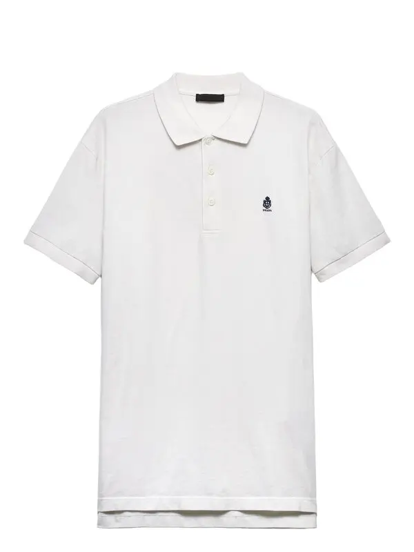 Prada Garent-dyed Cotton Polo Shirt - Neutral
