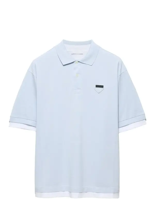 Prada Cotton Polo Shirt - Light Blue