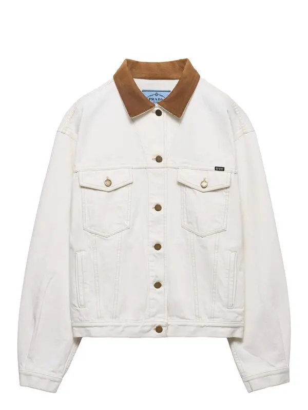 Prada Denim Blouson Jacket - White