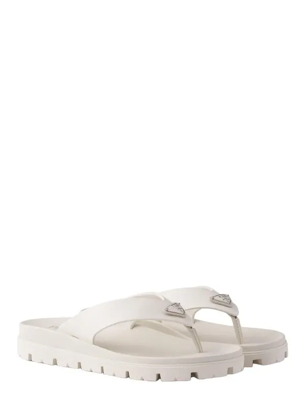 Prada Rubber Thong Sandals - Neutral