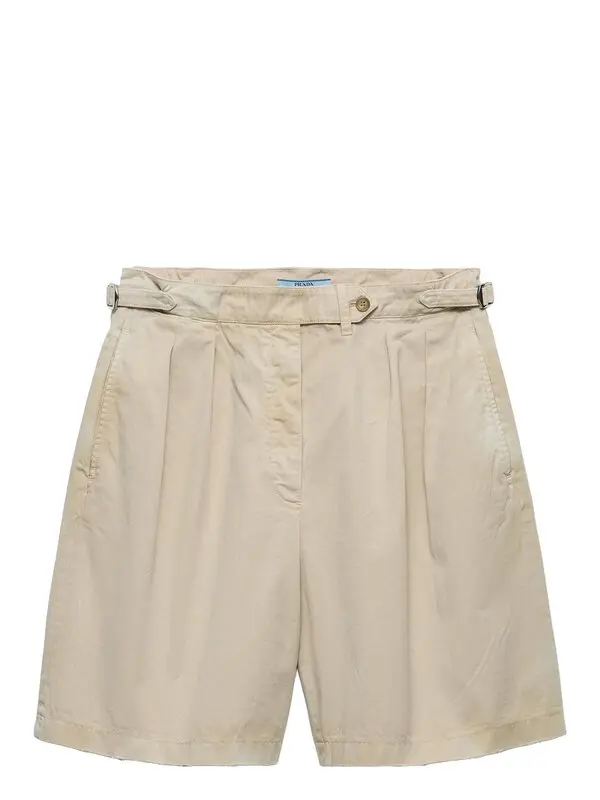Prada Garment-dyed Old Gabardine Bermuda Shorts - Neutral