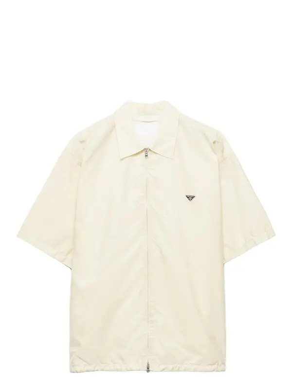 Prada Short-sleeved Re-nylon Zip-up Shirt - Neutral
