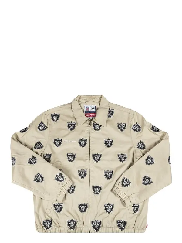 Supreme X Nfl Raiders '47 Embroidered Harrington Jacket - Tan