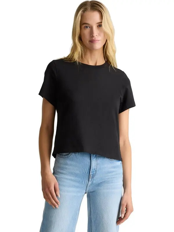 Quince Boxy Crewneck T-shirt - True Black