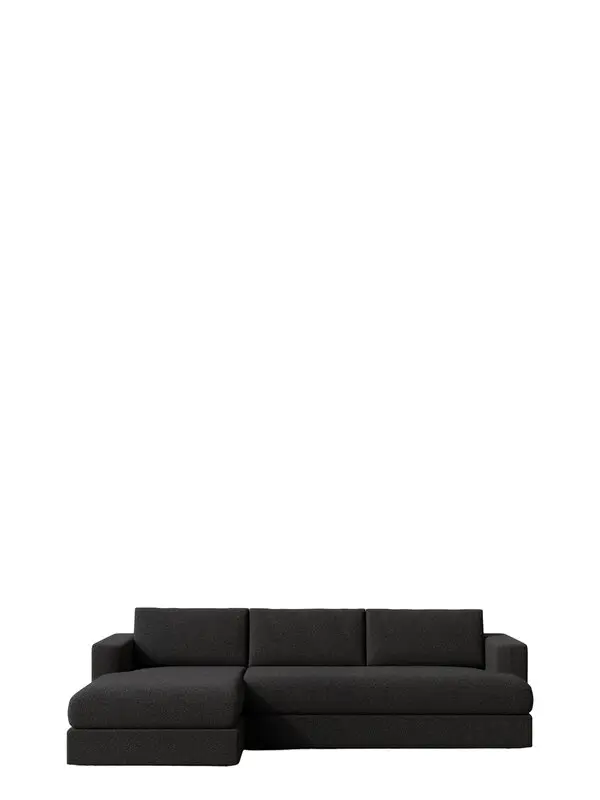 Quince Sierra Curved Arm Chaise Sectional - Charcoal