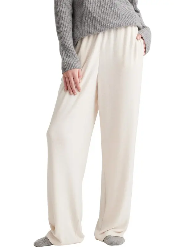 Quince Brushed Lounge Straight Leg Pant - Heather Oatmeal