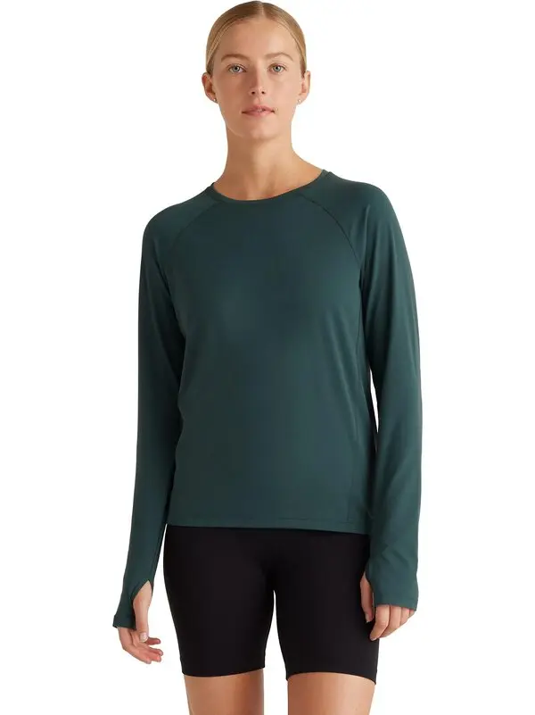 Quince Ultra-form Long Sleeve Top - Forest Green