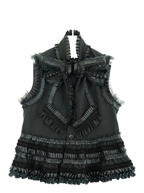 COMME DES GARÇONS NOIR Structured Bow Vest - Black