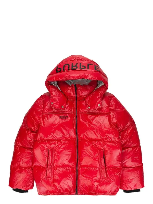 PURPLE BRAND Nylon Down Puffer Jacket - Red