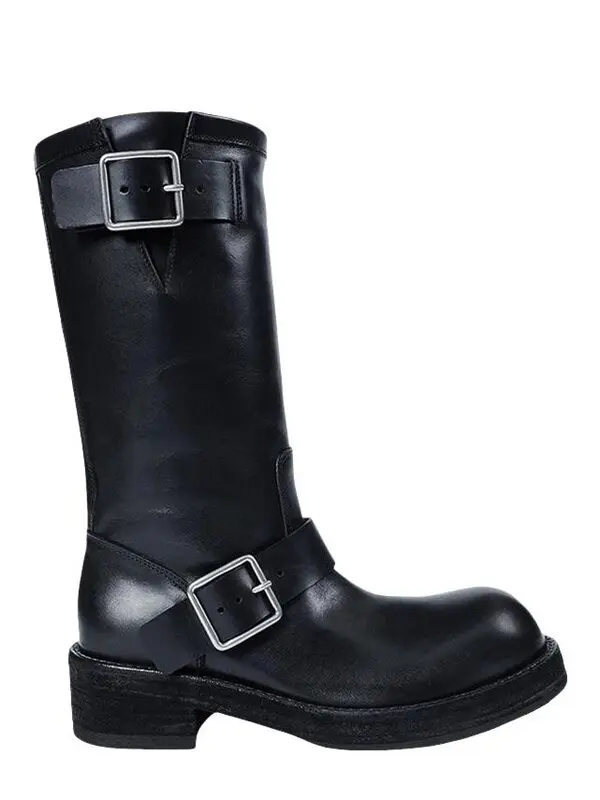ANN DEMEULEMEESTER Sarith Engineer Biker Buckle Boots - Black