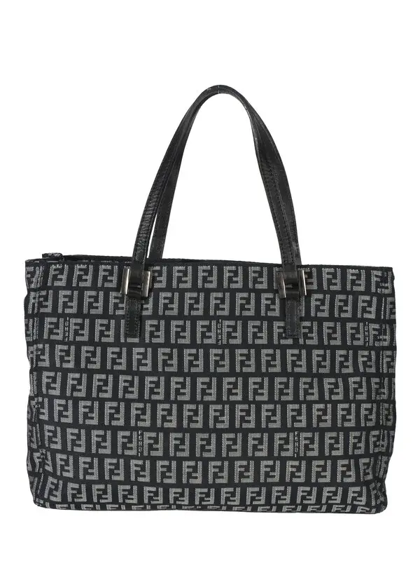 Fendi Vintage Ff Canvas Zucchino Tote - Black