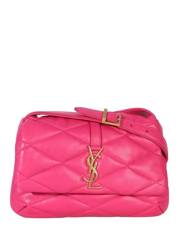 Saint Laurent Diamond Quilted Lambskin Le 5 A 7 Shoulder Flap Bag - Pink