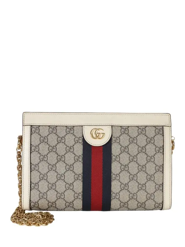 Gucci Gg Supreme Ophidia Shoulder Bag - Neutral