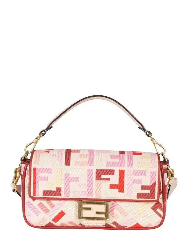 Fendi Ff Embroidered Baguette - Multicolor
