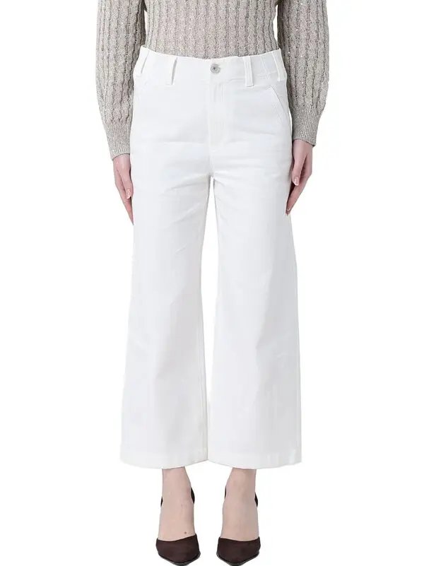 Brunello Cucinelli Cropped Cotton And Linen Blend Chino Trousers - White