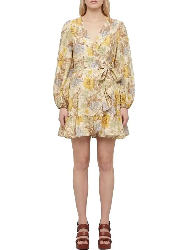 Zimmermann Floral Print Dress - Yellow Cream