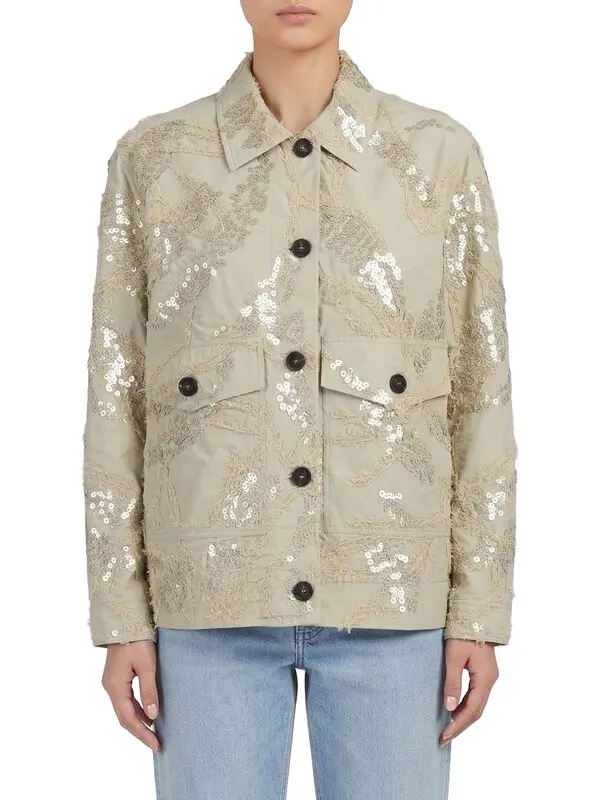 Brunello Cucinelli Sequin Embellished Blazer - Cream