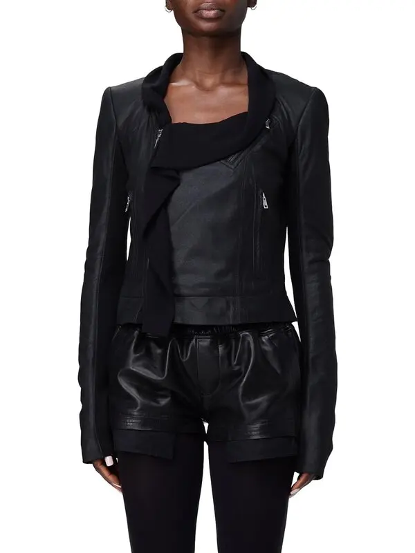 Rick Owens Naska Leather Biker Jacket - Black