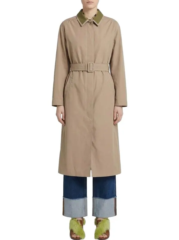 Marni Cotton Blend Trench Coat - Grey