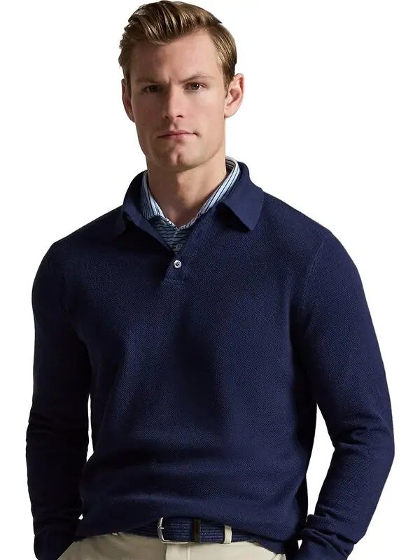 Ralph Lauren Performance Cotton-blend Polo Sweater - Refined Navy