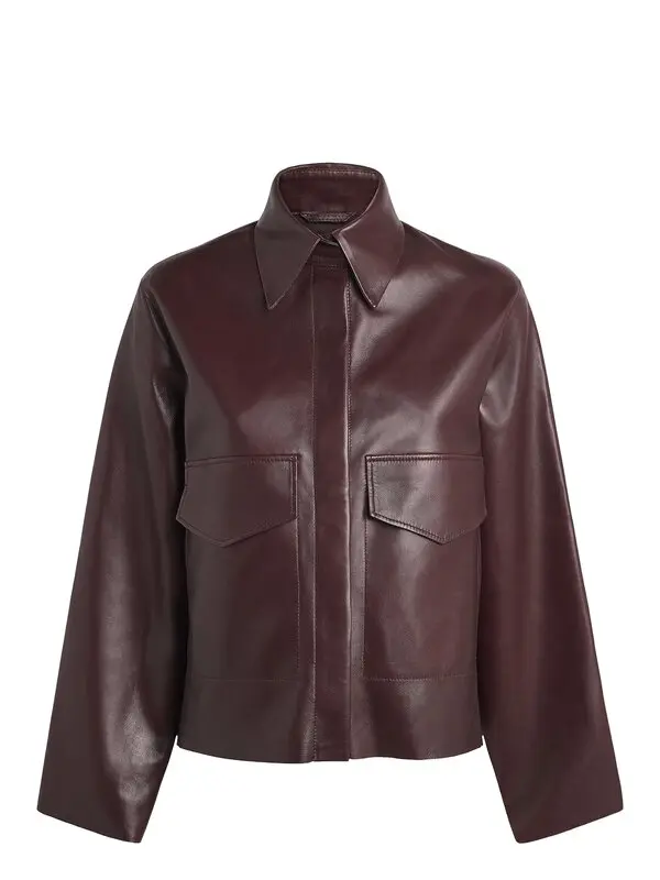 Nour Hammour Darcy Leather Jacket - Brown