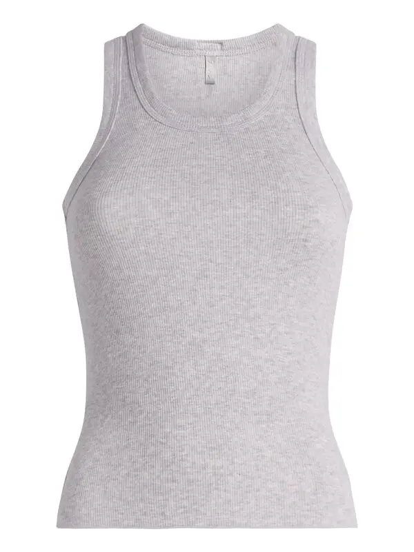 SKIMS Cotton Ribbed Cropped Tank Top - Grey