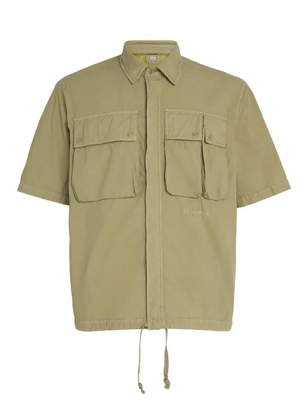C.P. COMPANY 50 Fili Zip-up Shirt - Green