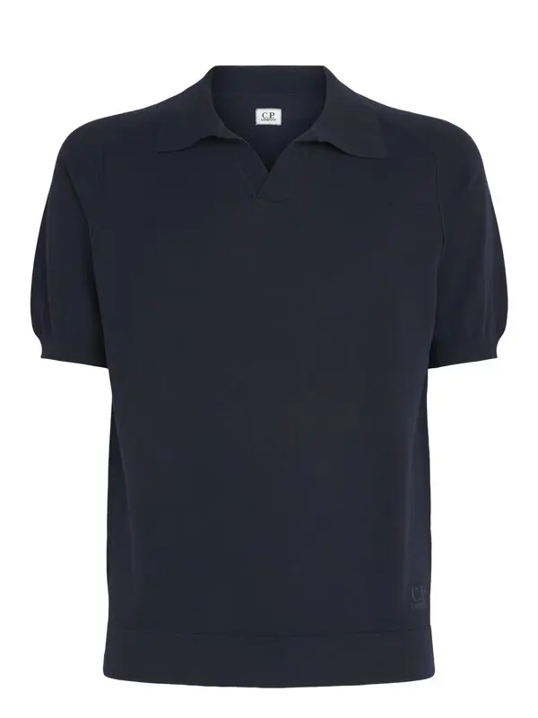 C.P. COMPANY Cotton Crepe Polo Shirt - Navy