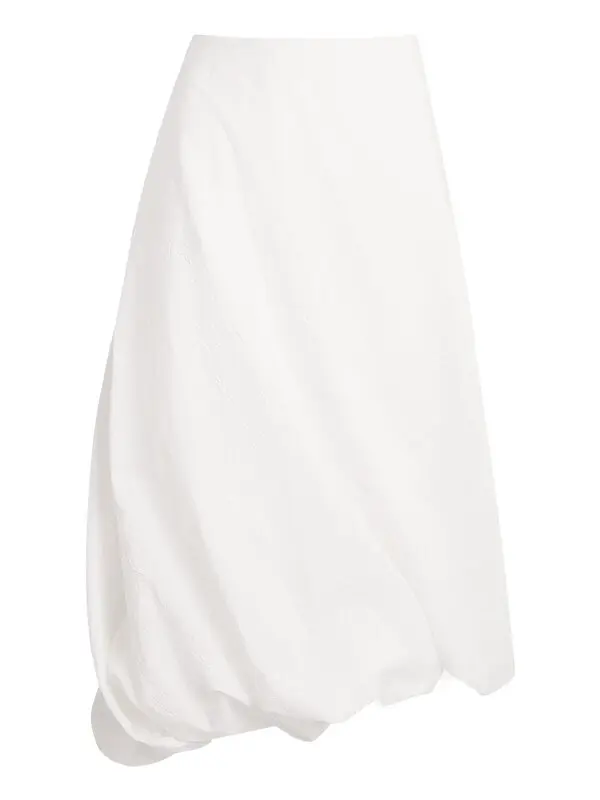 RÓHE Cotton-blend Twisted Midi Skirt - White
