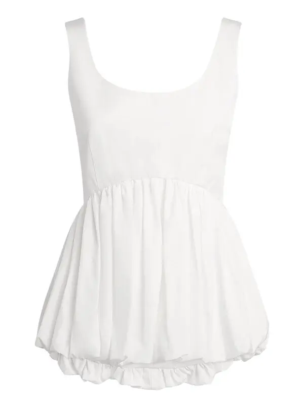 RÓHE Cotton Peplum Blouse - White