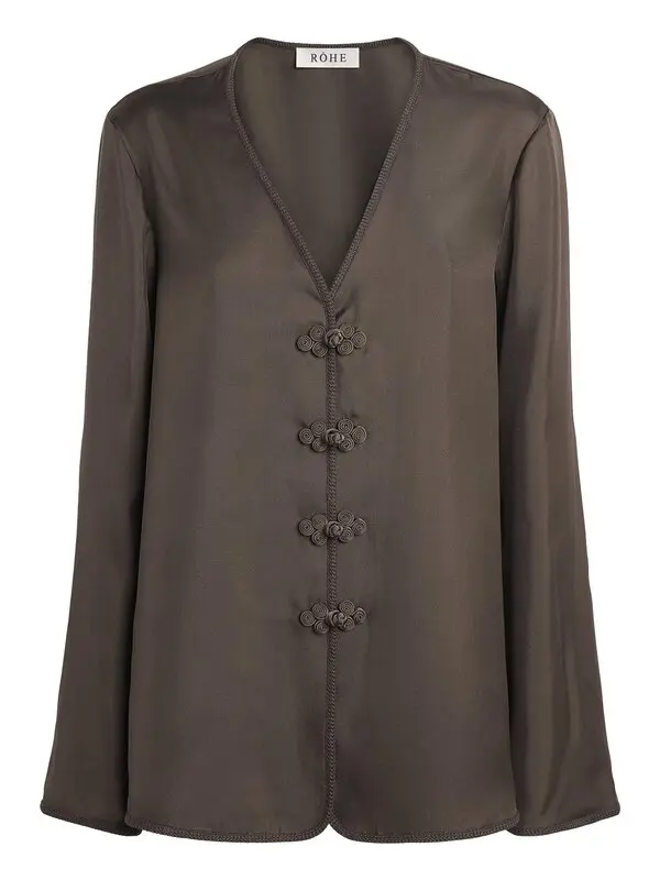 RÓHE Silk Pankou Blouse - Brown