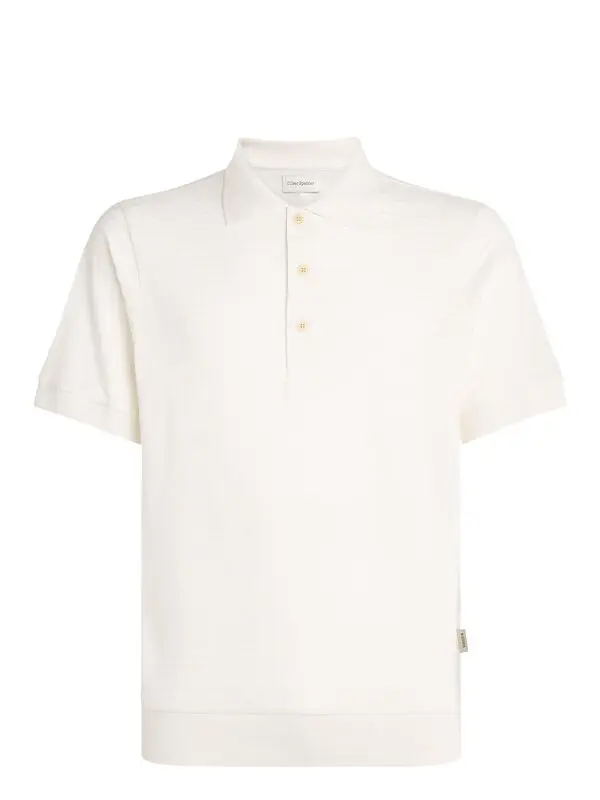 Oliver Peoples Organic Cotton Jacquard Polo Shirt - Beige